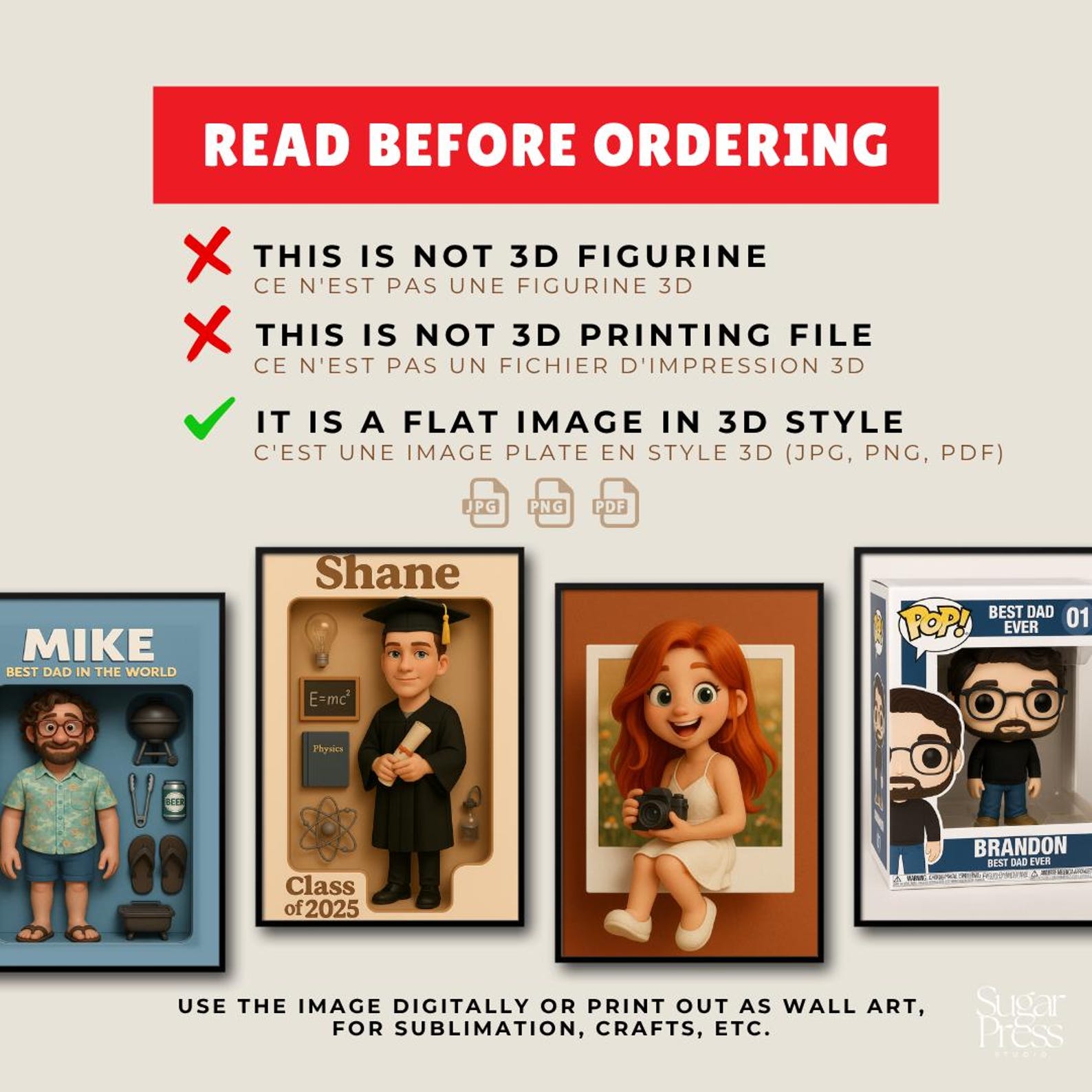 Custom Father's Day 3D Action Figure Portrait, Personalized Toy Box Dad ...