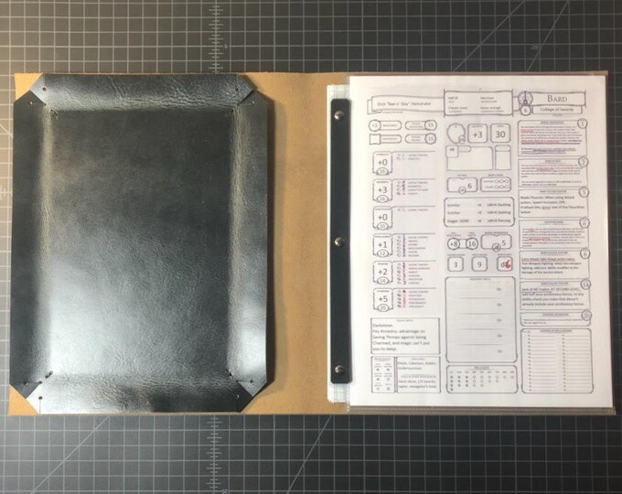 Leather Character Sheet and Spellbook With Dice Tray Portfolio - Spell ...