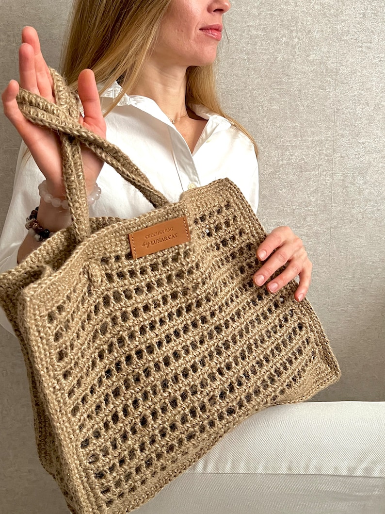 Crochet Jute Bag Pattern TORONTO Crochet Granny Square Jute - Etsy