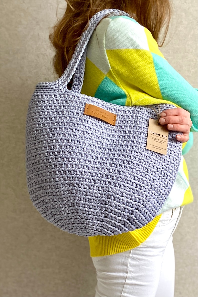 Crochet Tote Bag Pattern, Reusable Market Purse (PDF Tutorial) - Etsy UK