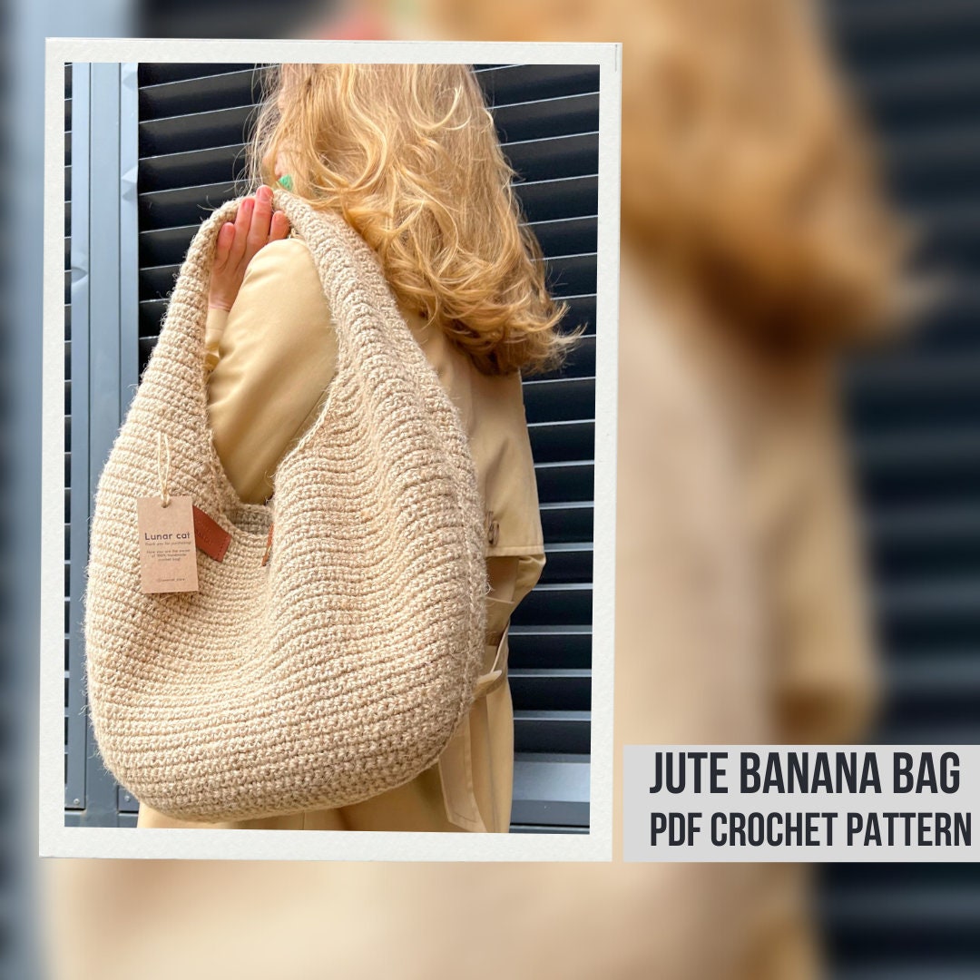 Crochet Jute Bag Pattern, Jute Tote Bag Crochet Pattern, Baguette Jute ...
