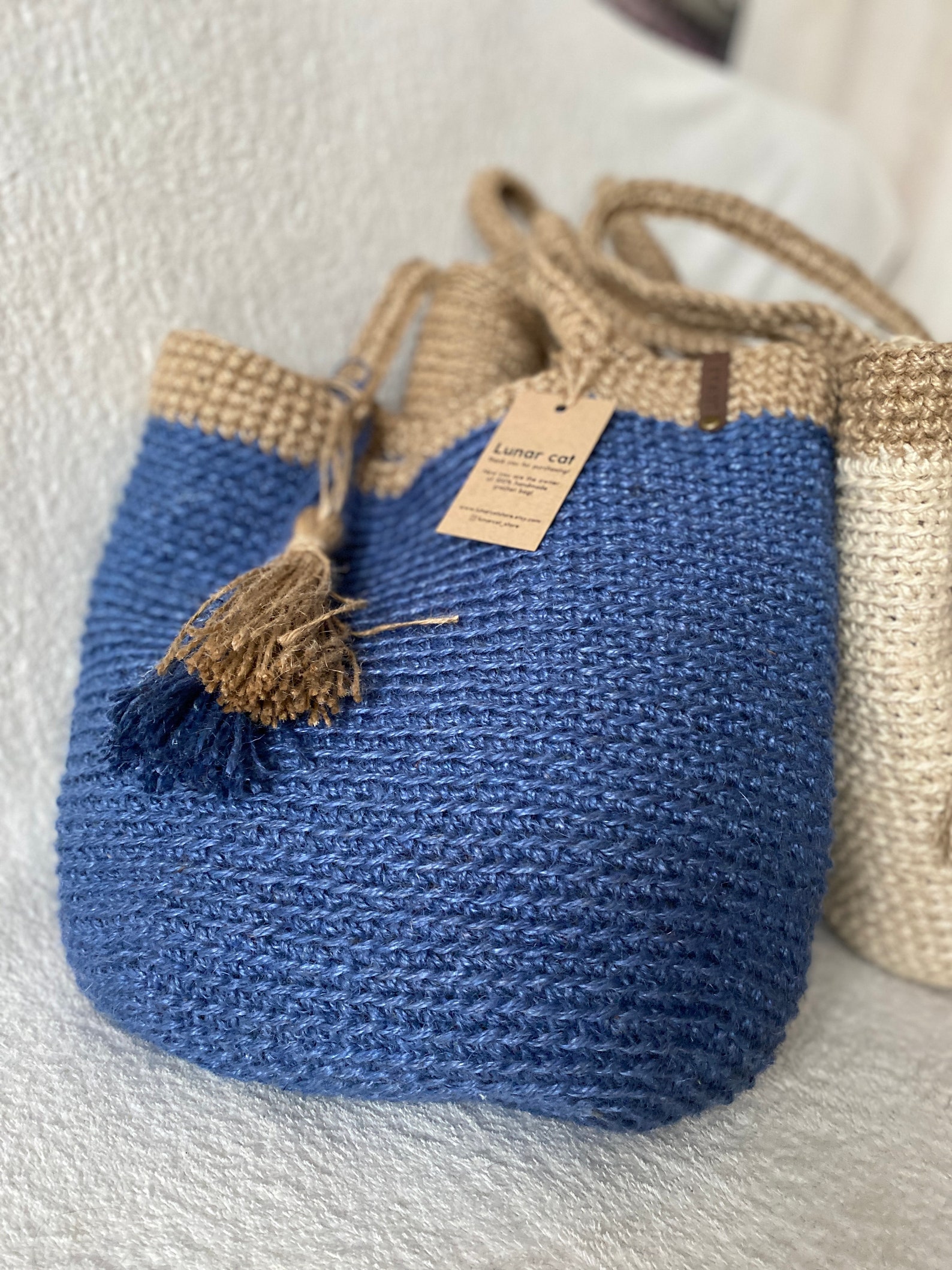 Crochet Jute Bag Pattern Reusable Grocery Bag Crochet Jute - Etsy