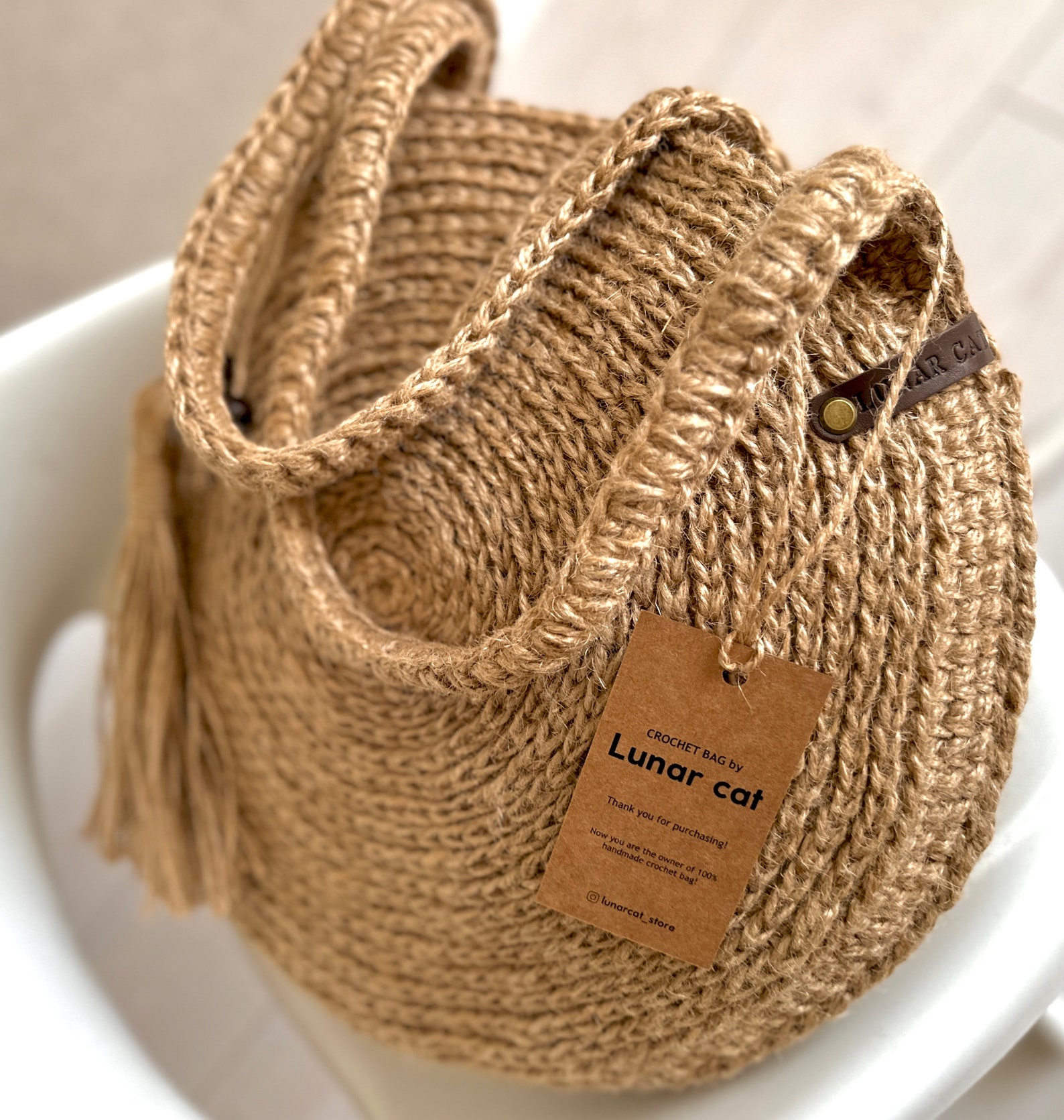 Jute Round Bag Crochet Pattern, Beach Bag PDF - Etsy
