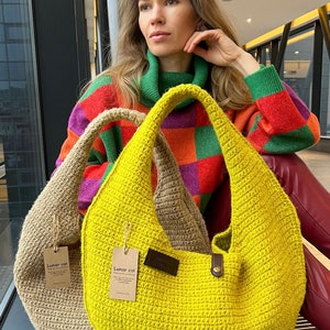 Crochet Jute Bag Pattern, Jute Tote Bag Crochet Pattern, Baguette Jute ...