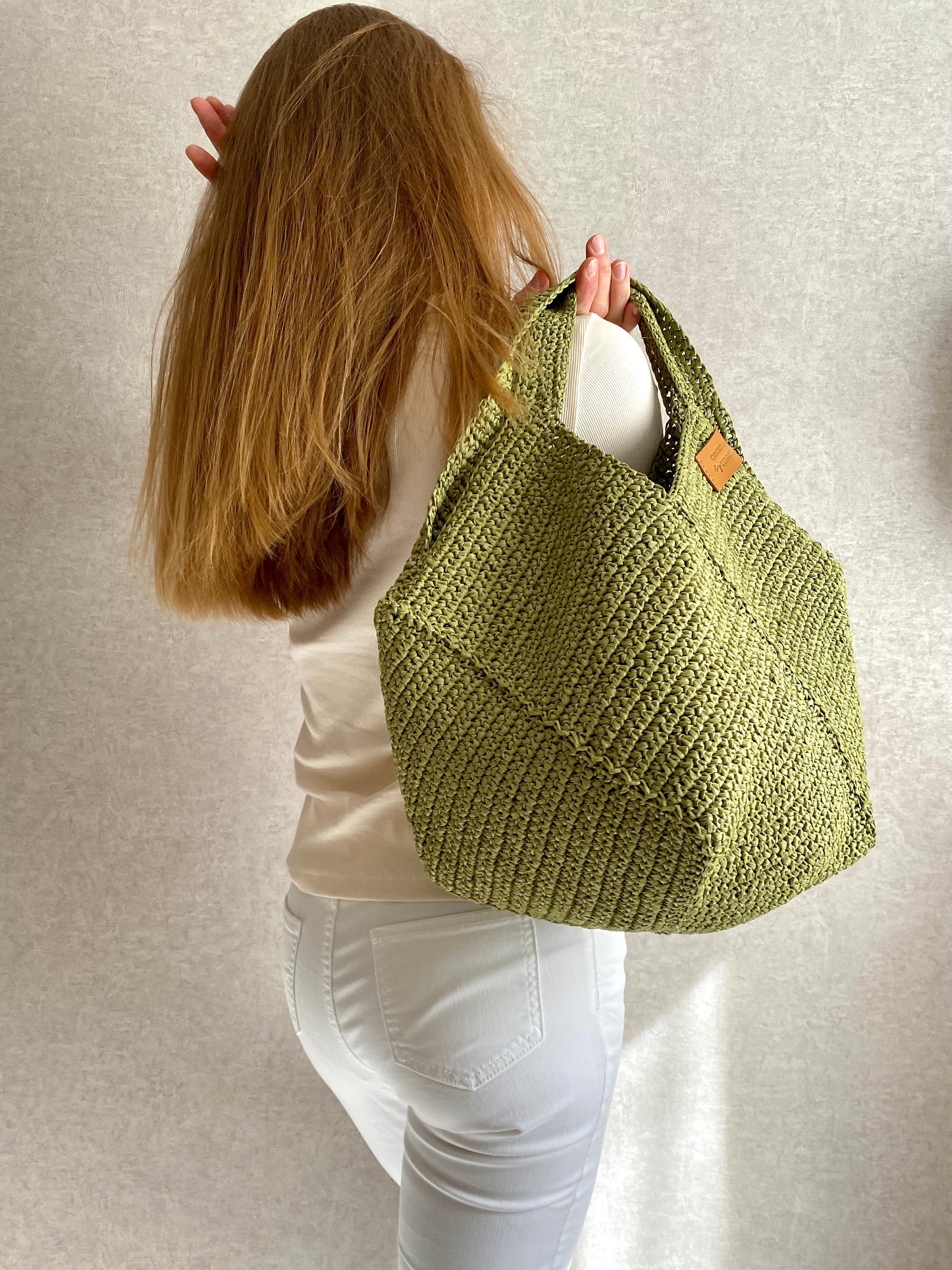 Crochet Raffia Bag Pattern Raffia Beach Bag Crochet Pattern - Etsy México