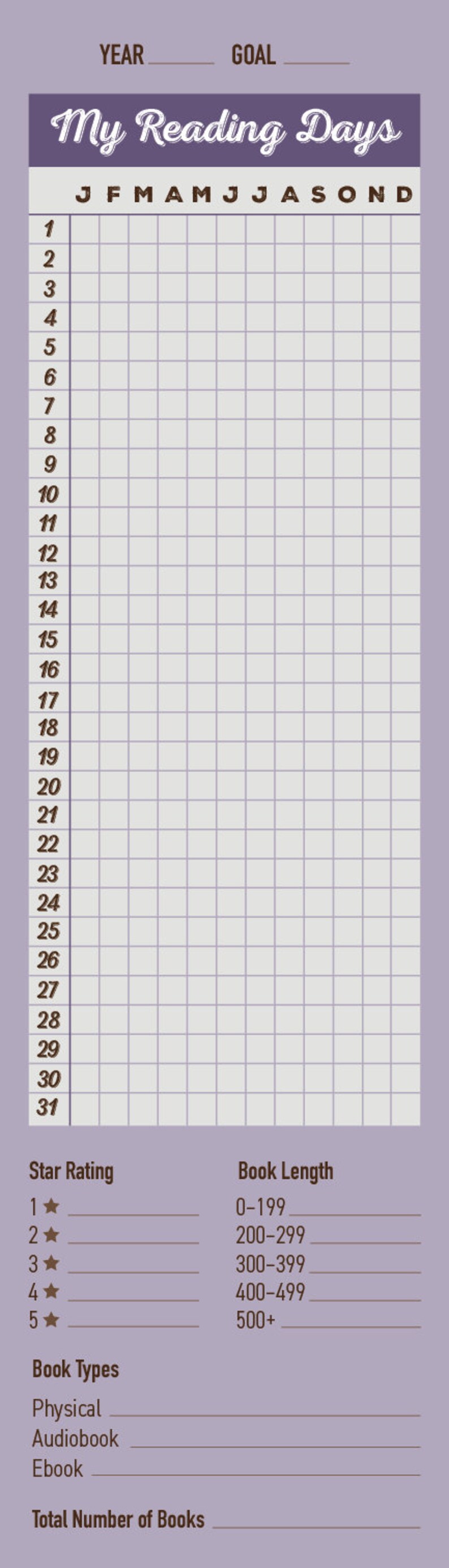Reading Tracker Bookmark | Book Journal | Track Progress | Read Book ...