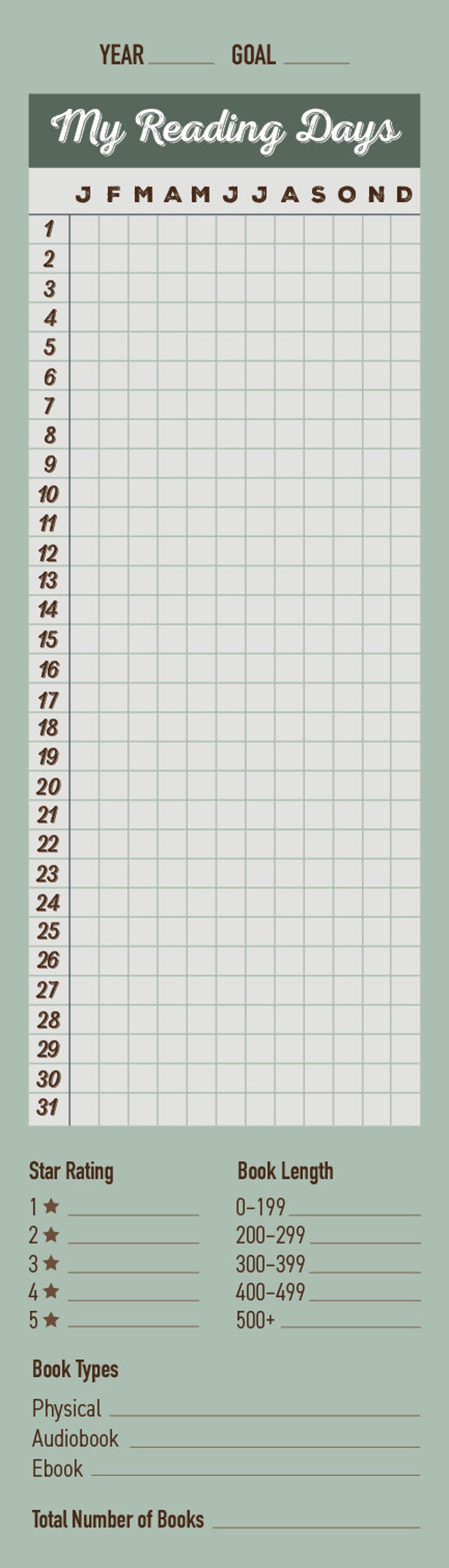 Reading Tracker Bookmark | Book Journal | Track Progress | Read Book ...