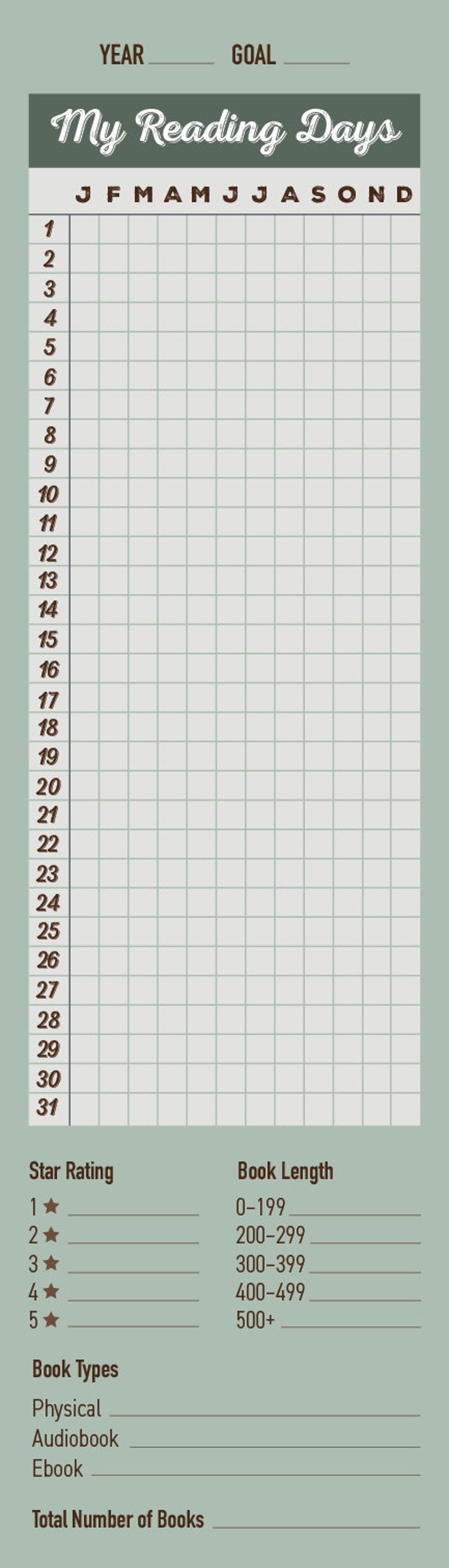 Reading Tracker Bookmark | Book Journal | Track Progress | Read Book ...