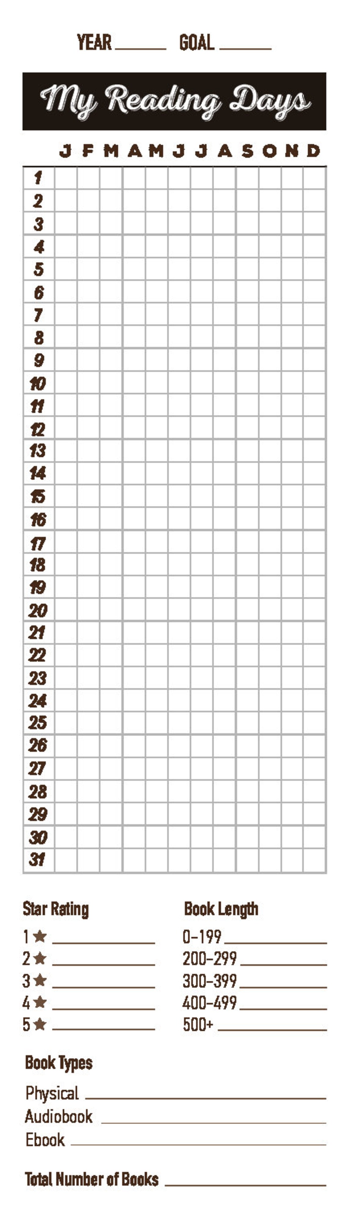 Reading Tracker Bookmark | Book Journal | Track Progress | Read Book ...