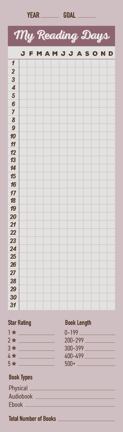 Reading Tracker Bookmark | Book Journal | Track Progress | Read Book ...
