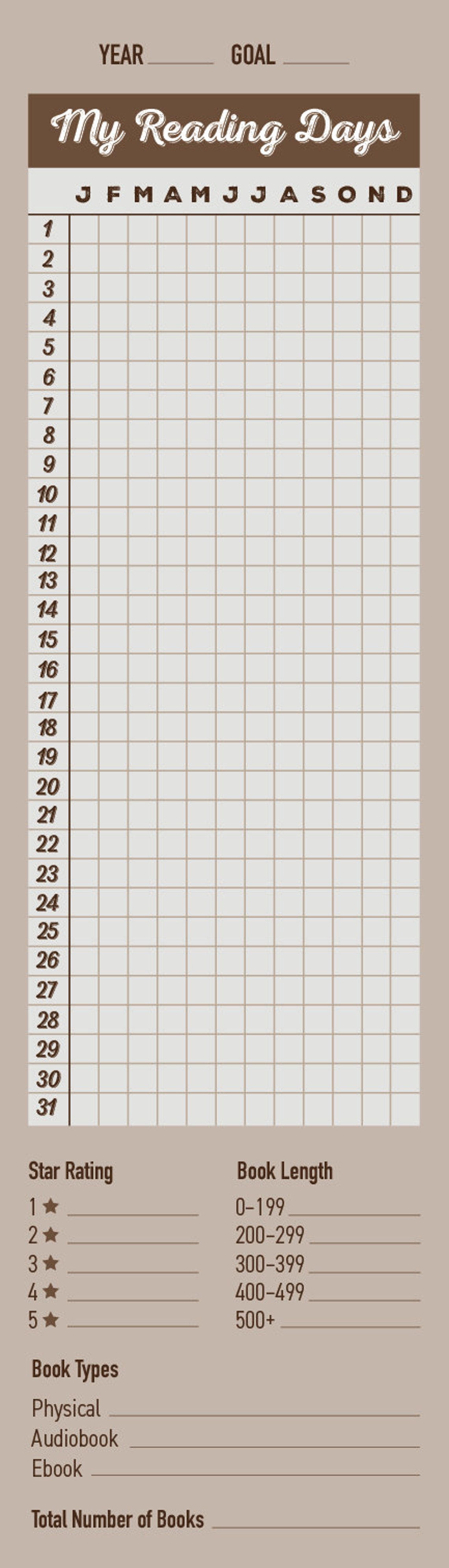 Reading Tracker Bookmark | Book Journal | Track Progress | Read Book ...