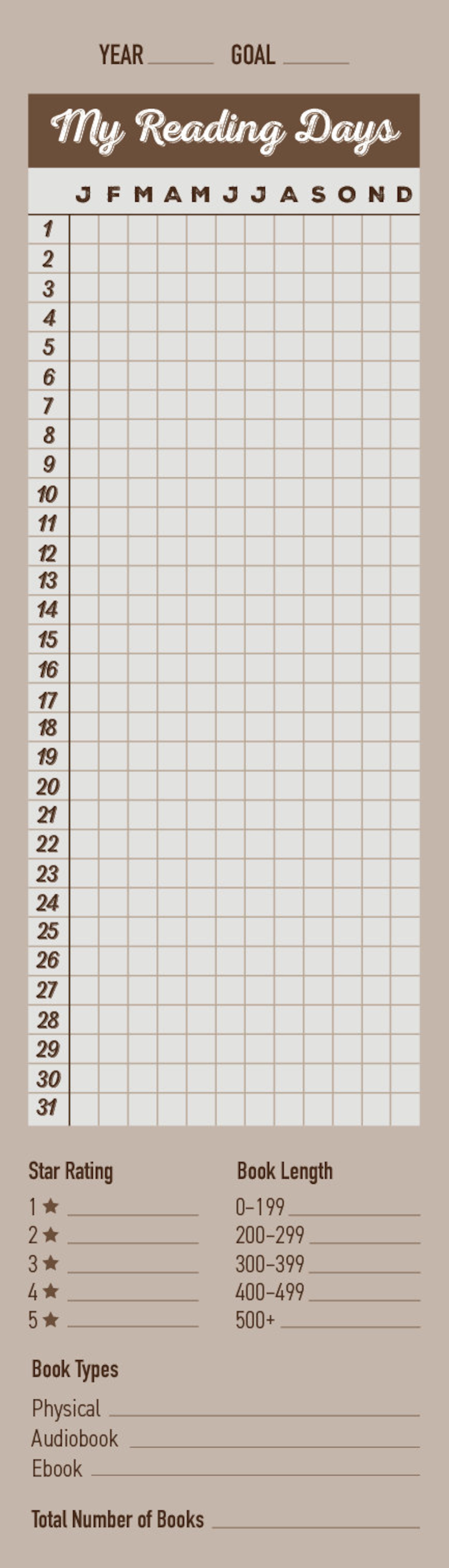 Reading Tracker Bookmark | Book Journal | Track Progress | Read Book ...