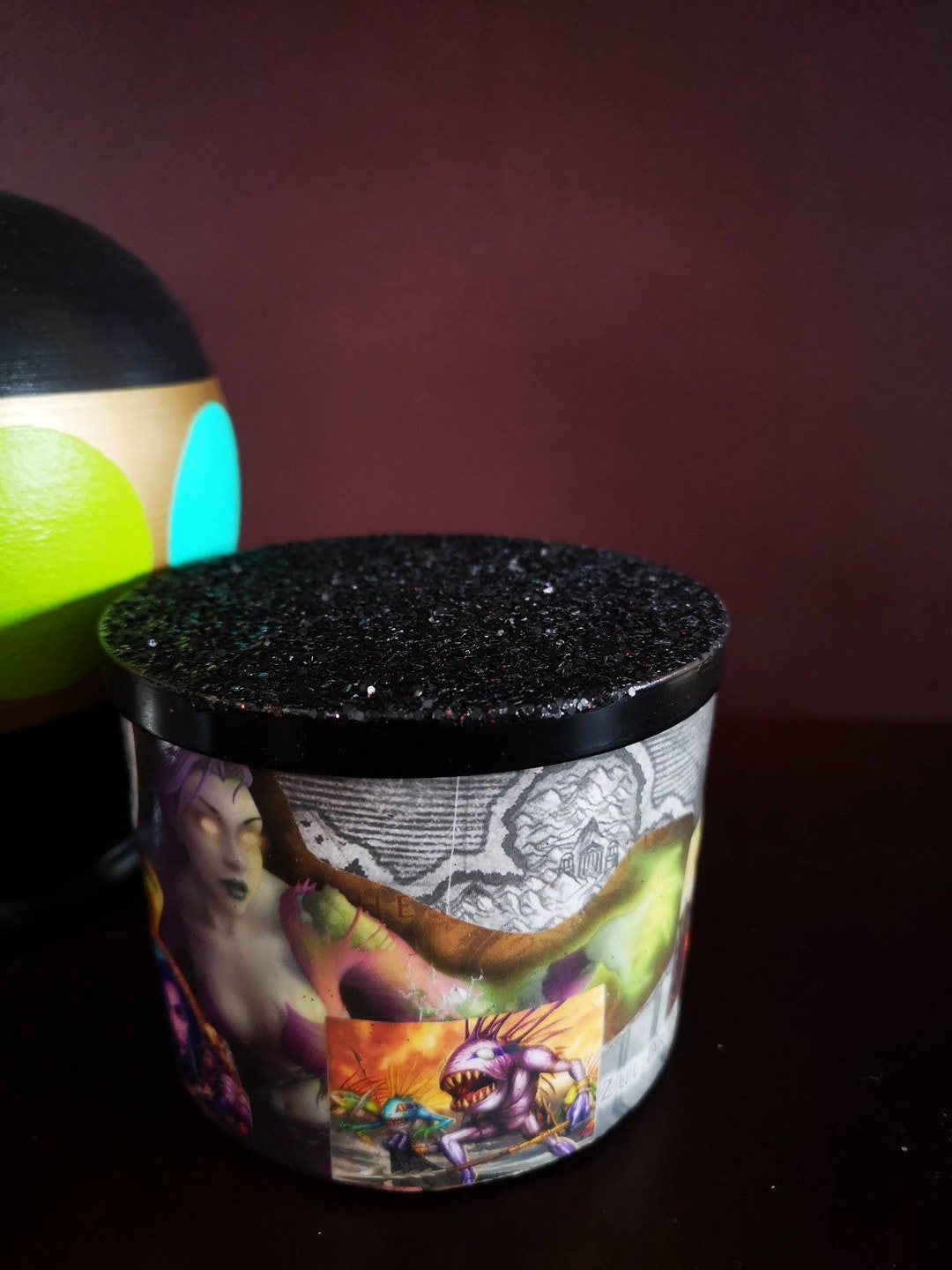 World of Warcraft Themed Glass Jar- Decoupage - Etsy