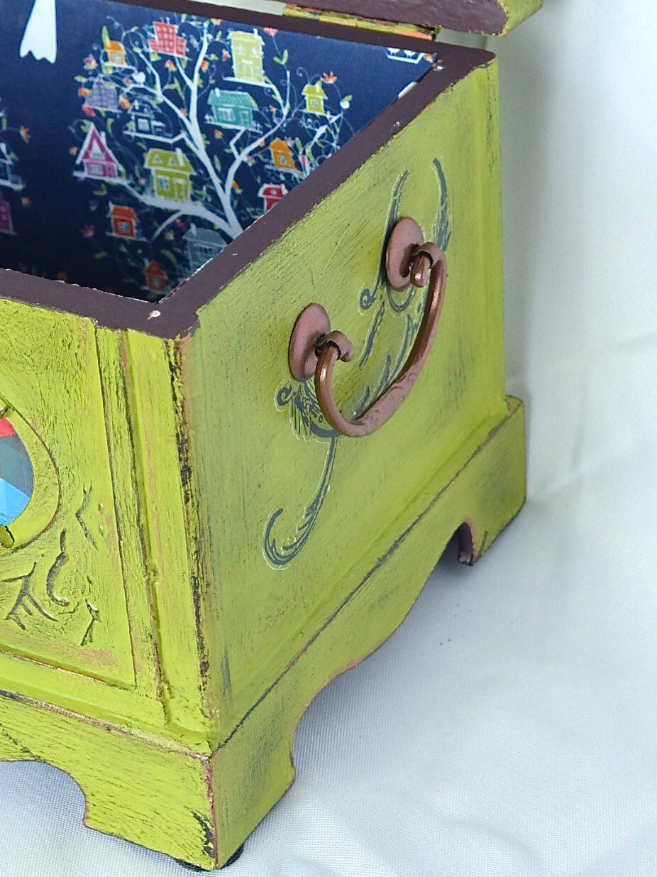 Green Upcycled Modern Jewelry Storage Keepsake Box Trinket - Etsy