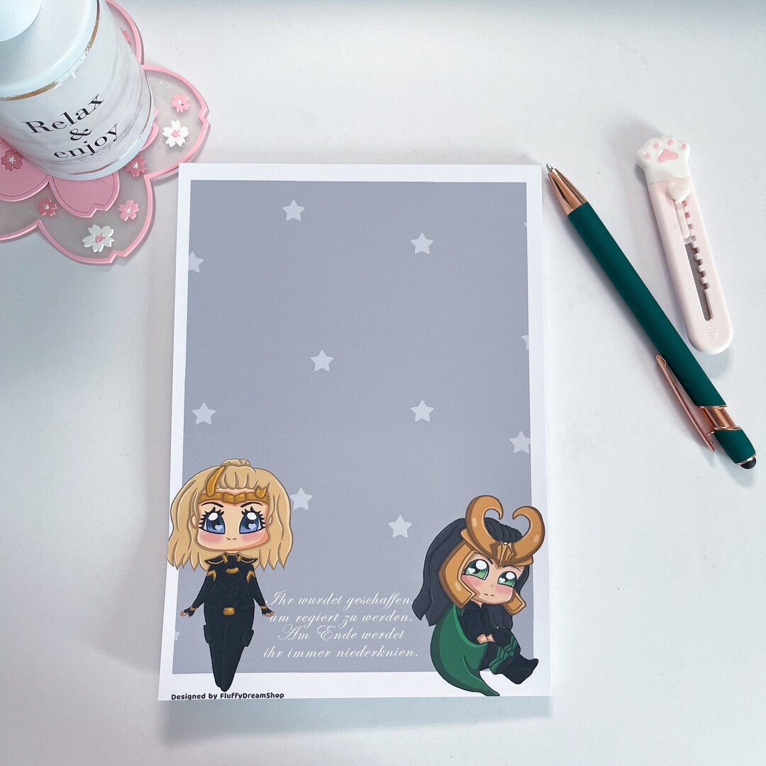 Kawaii Notepad Note Loki College Block, Memo A5 - Etsy