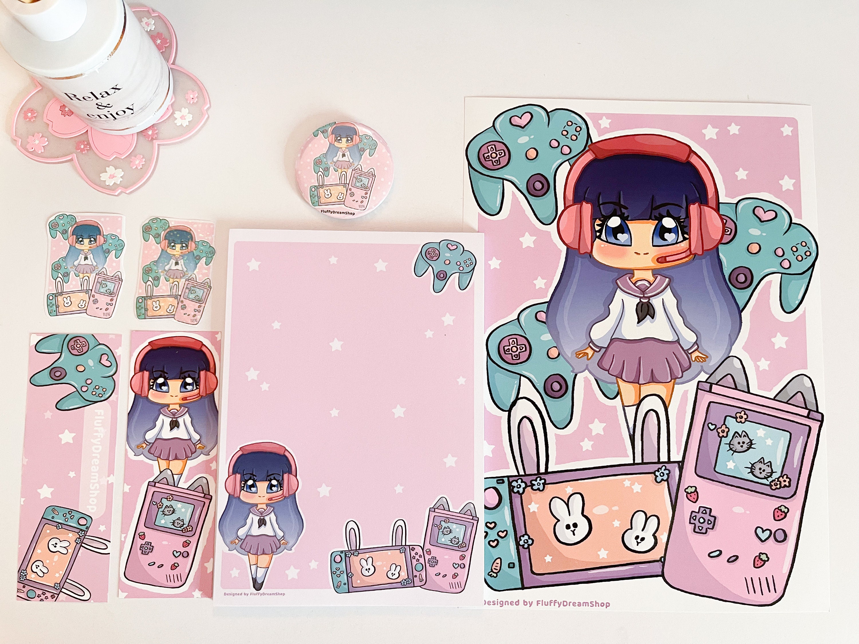 Kawaii Notepad Note Gamer Nerd Collegeblock Memo A5 - Etsy