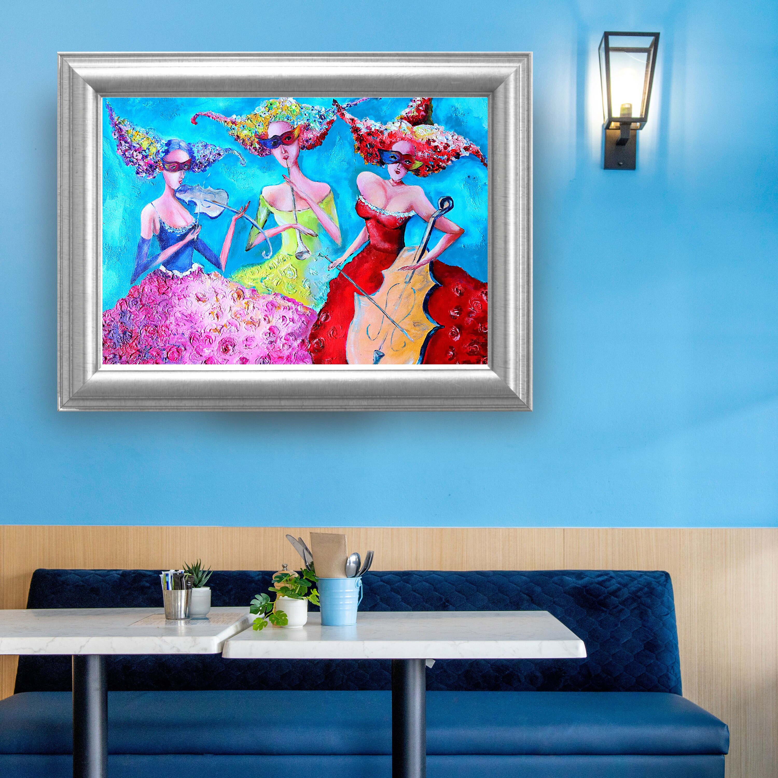 Musical Women Art Print | Colorful Instruments Home Decor - Etsy