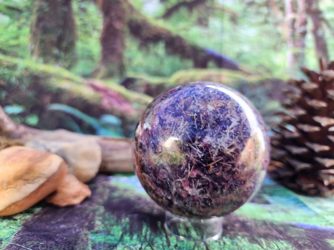 Unicorn Stone Sphere Over 1 Lbs Pink Tourmaline, Lepidolite, Smoky ...
