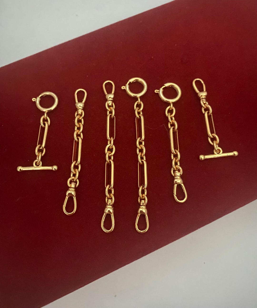 Gold Extender - Pick Length Swivel Clasp T Bar Link Vintage Style ...