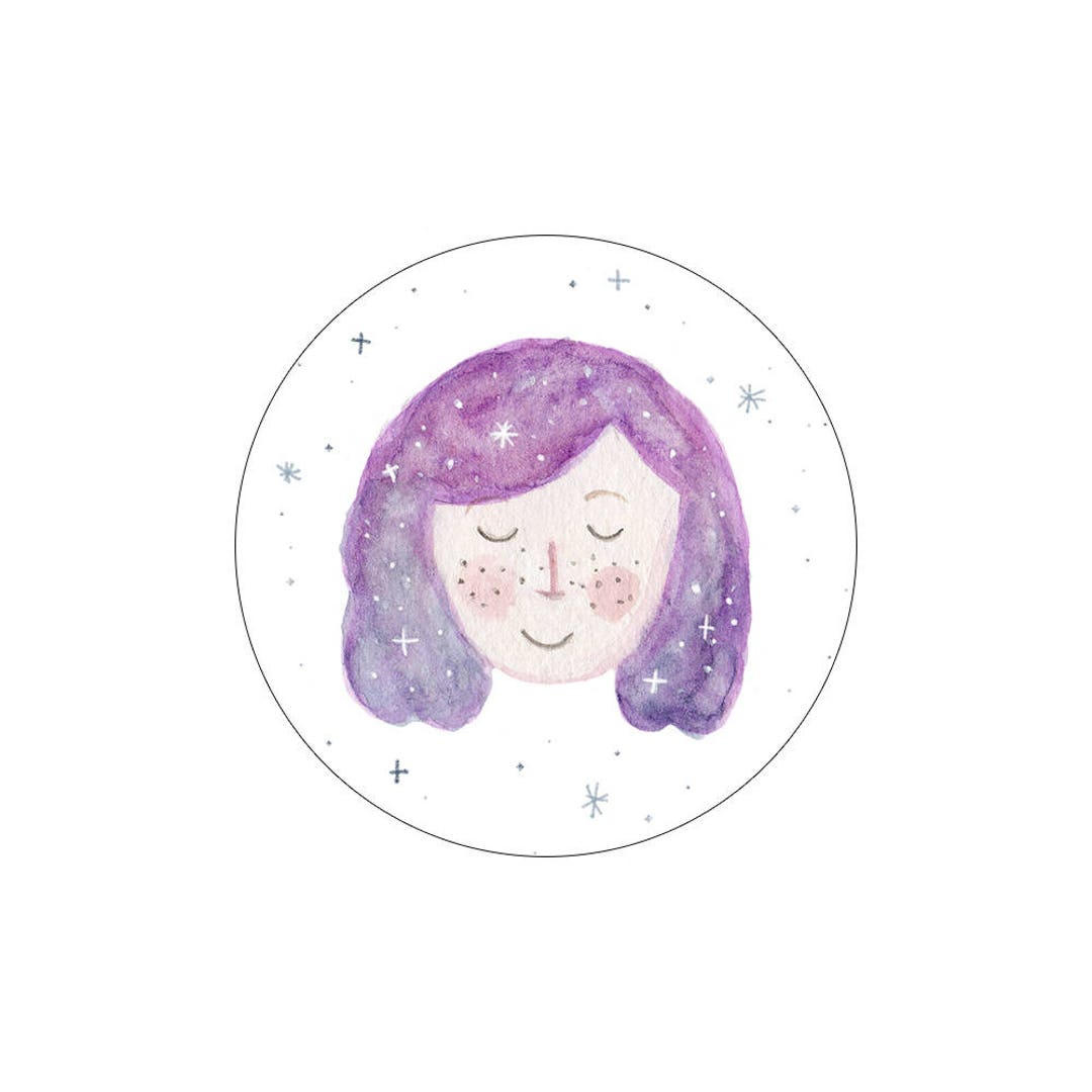 Purple Space Girl Sticker - Etsy