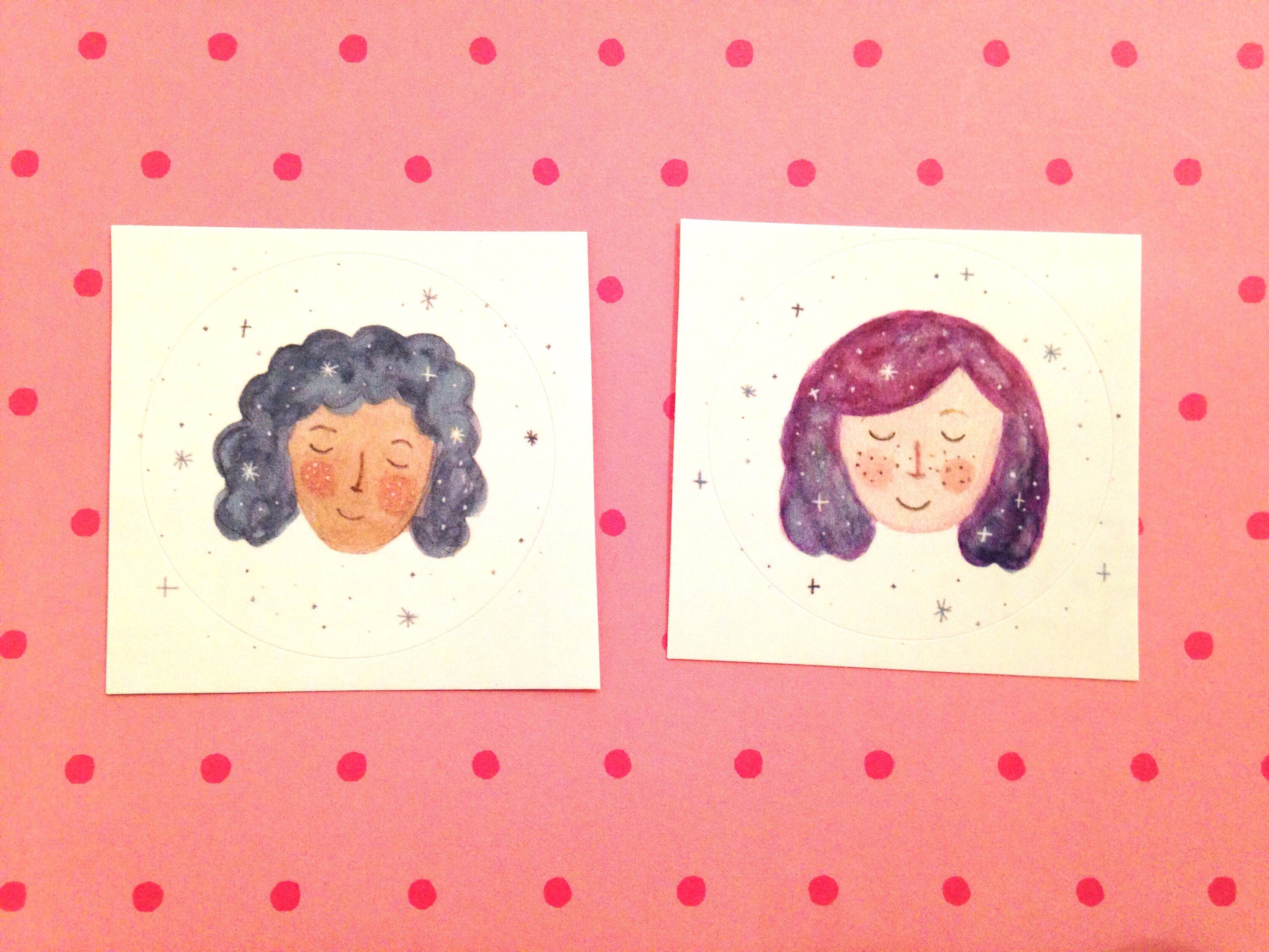 Blue Space Girl Sticker - Etsy