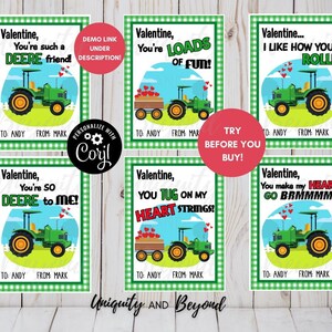 Tractor, Farm, Classroom Valentine Cards, Kids Valentines, School ...