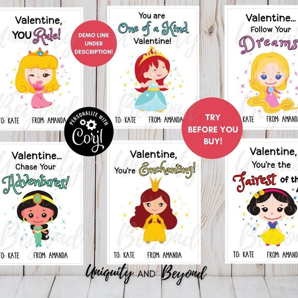 Princess Valentines - Etsy