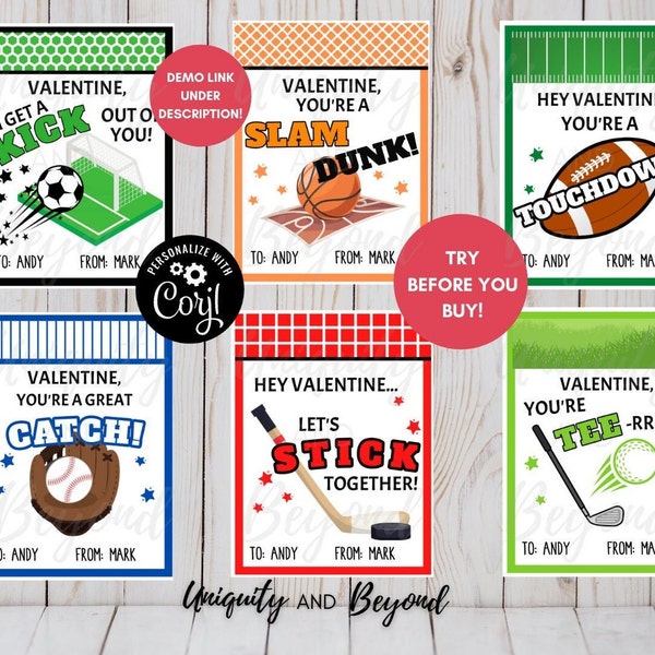 Sports Valentine - Etsy