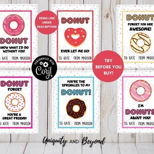 Donut Valentines, Donut, Classroom Valentine Cards, Kids Valentines ...