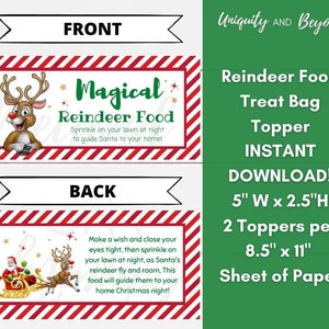 Printable Christmas Treat Bag Topper Holiday Bag Topper - Etsy