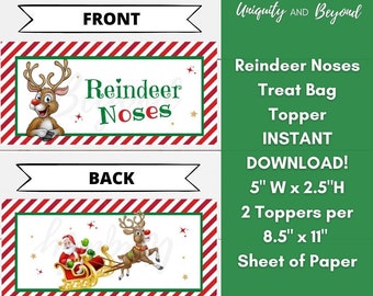 Christmas Treat Bag Topper | Etsy