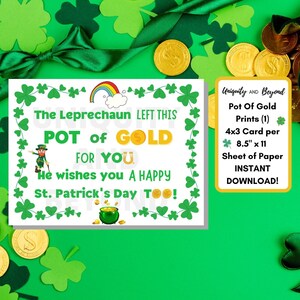 Pot of Gold Sign, Pot of Gold Favor Sign, This Pot of Gold is for You ...