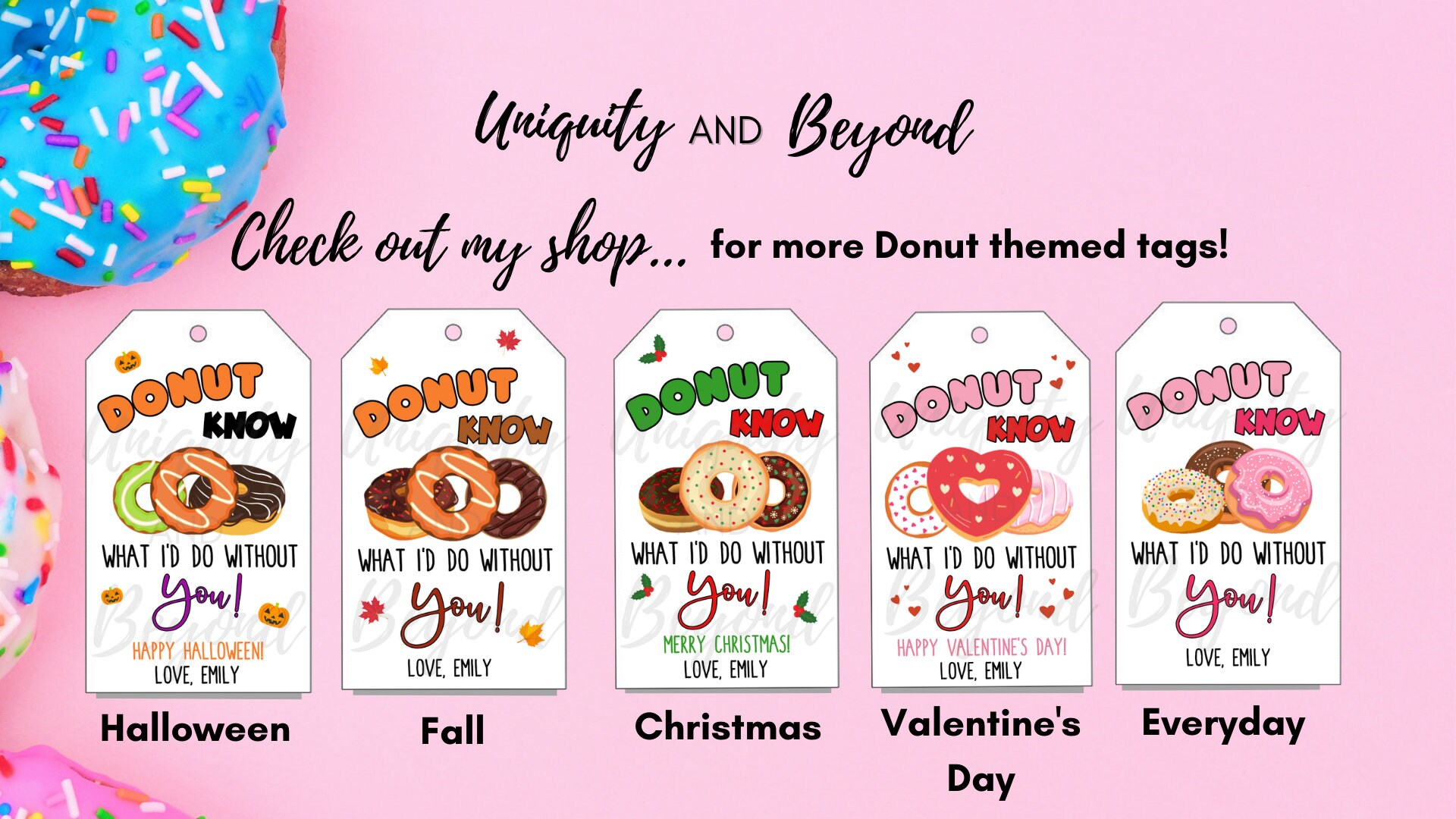 Valentine's Day Donut Tags Donut Tags Friends - Etsy
