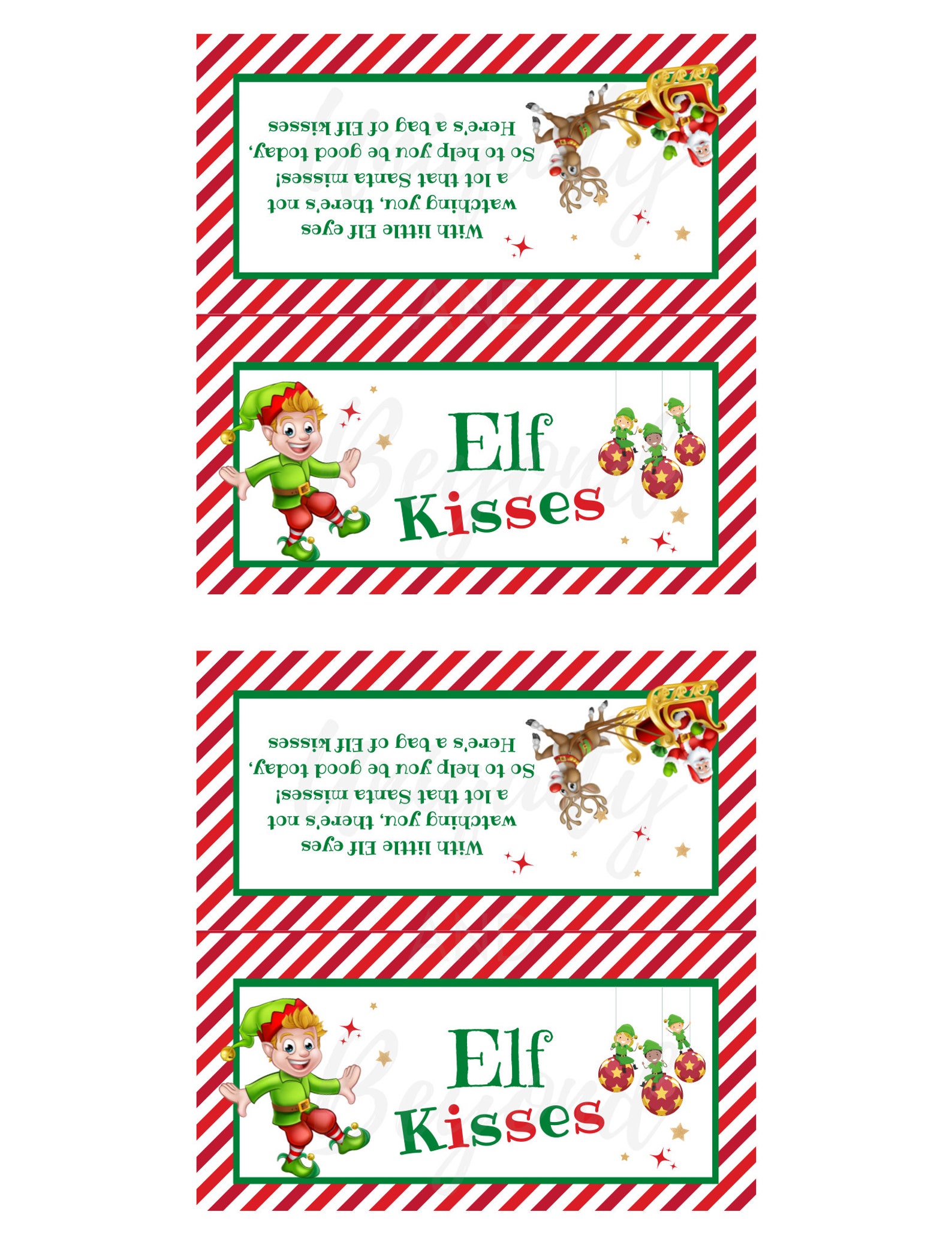 Printable Christmas Treat Bag Topper, Holiday Bag Toppers, Holiday ...