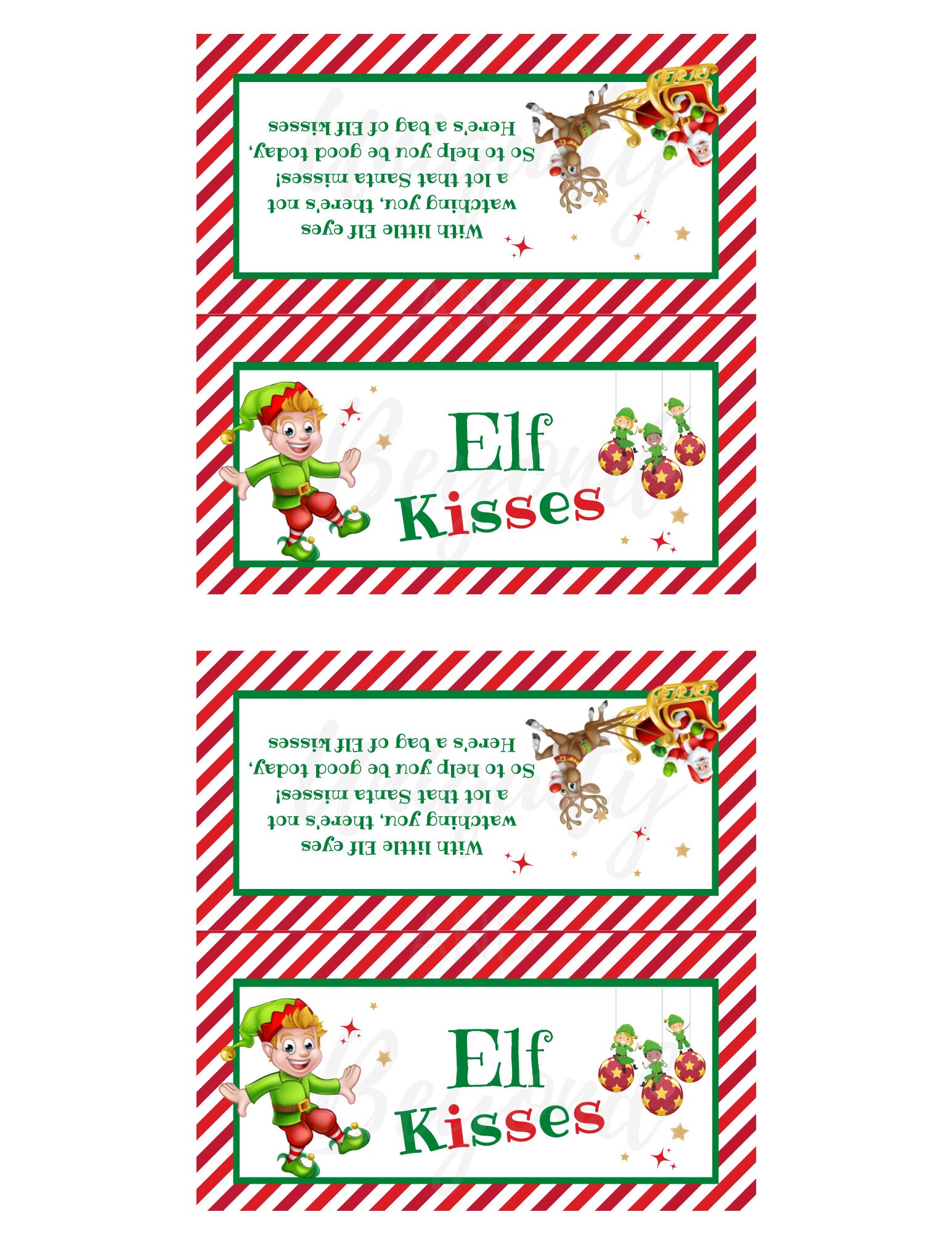 Printable Christmas Treat Bag Topper Holiday Bag Toppers - Etsy