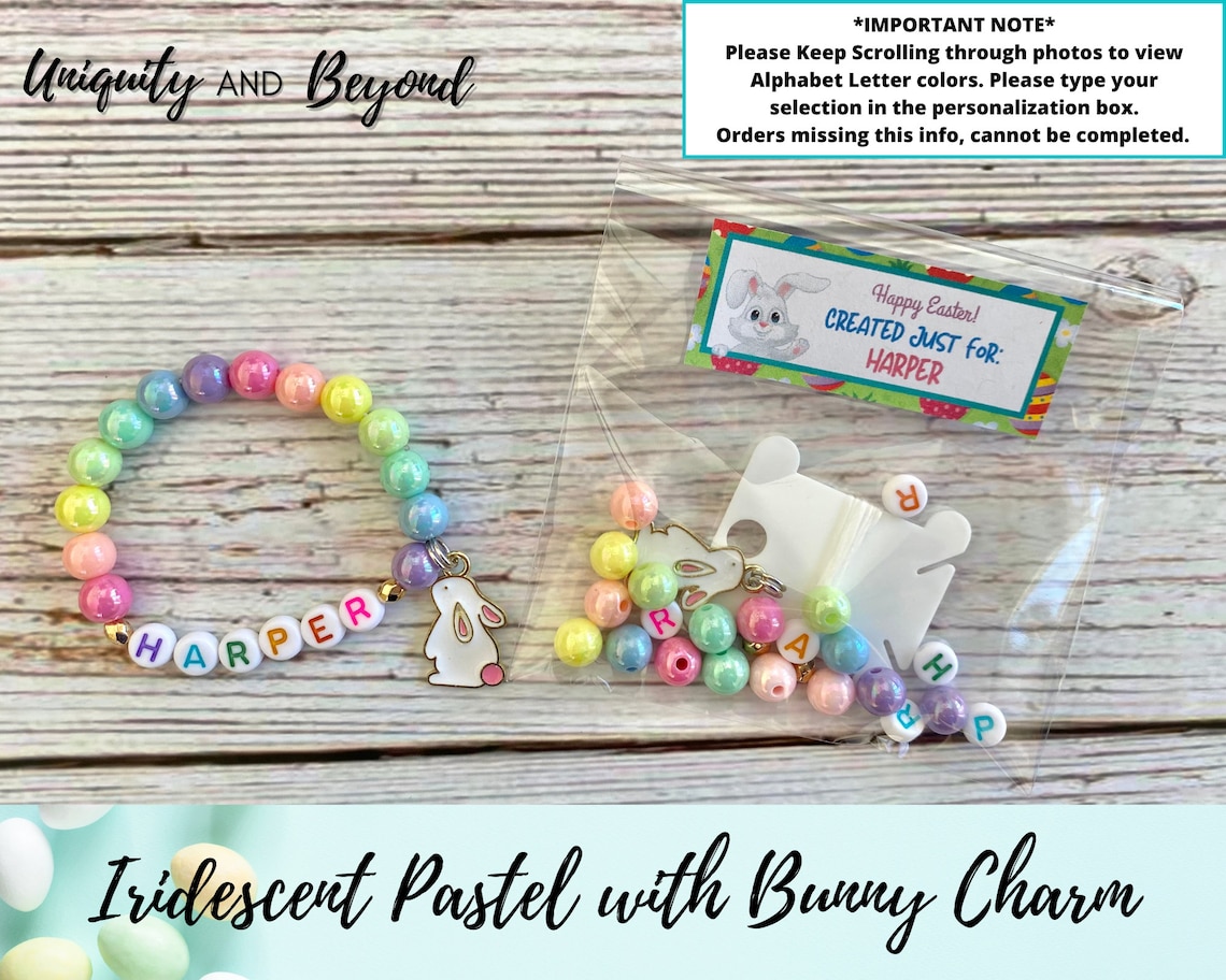 Easter Name Bracelet DIY Easter Bead Kit Easter Bracelet - Etsy