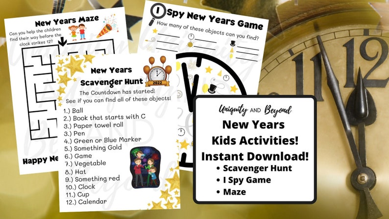 New Years Scavenger Hunt New Years Kids Games New Years - Etsy