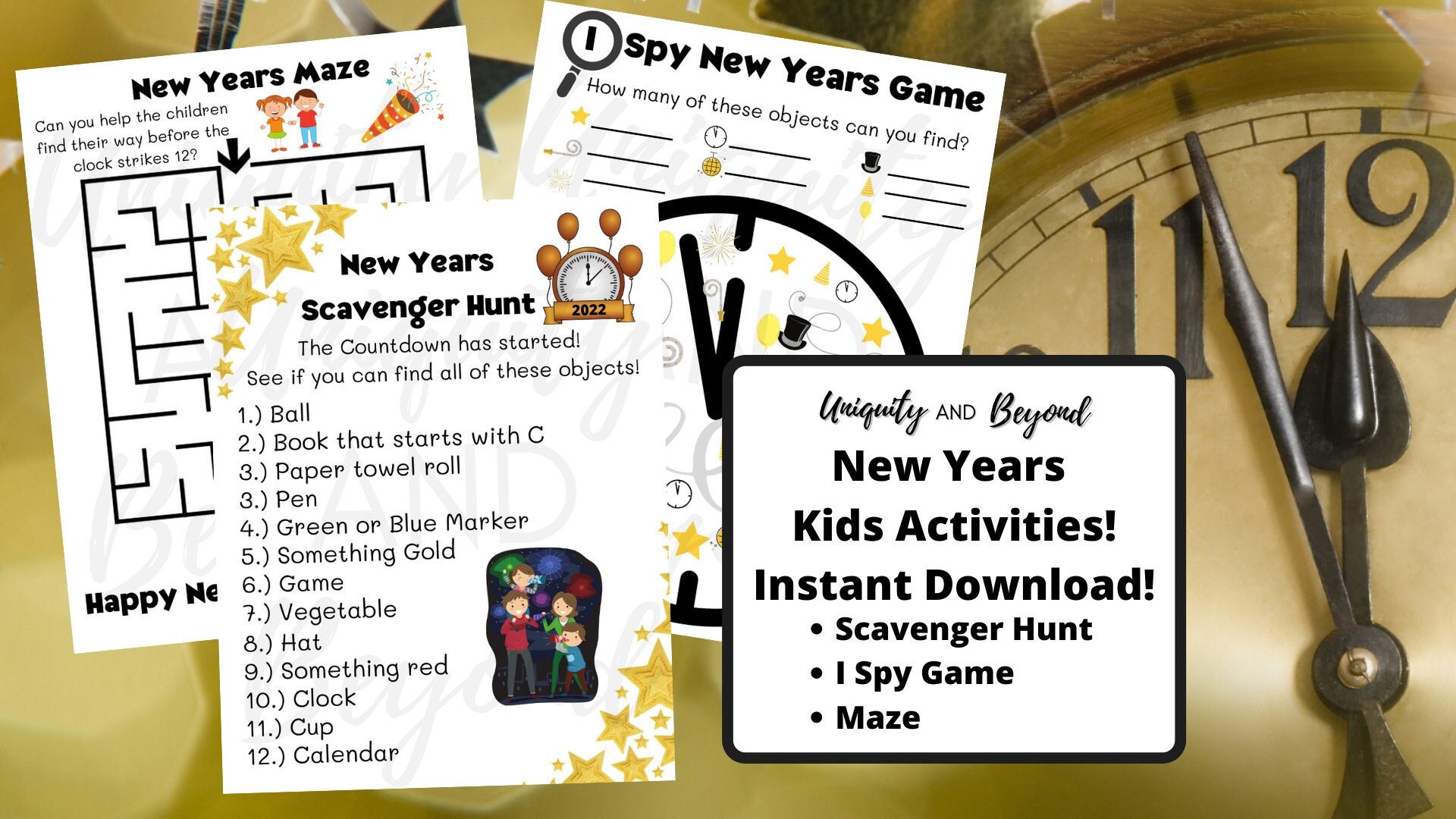 New Years Scavenger Hunt New Years Kids Games New Years | Etsy