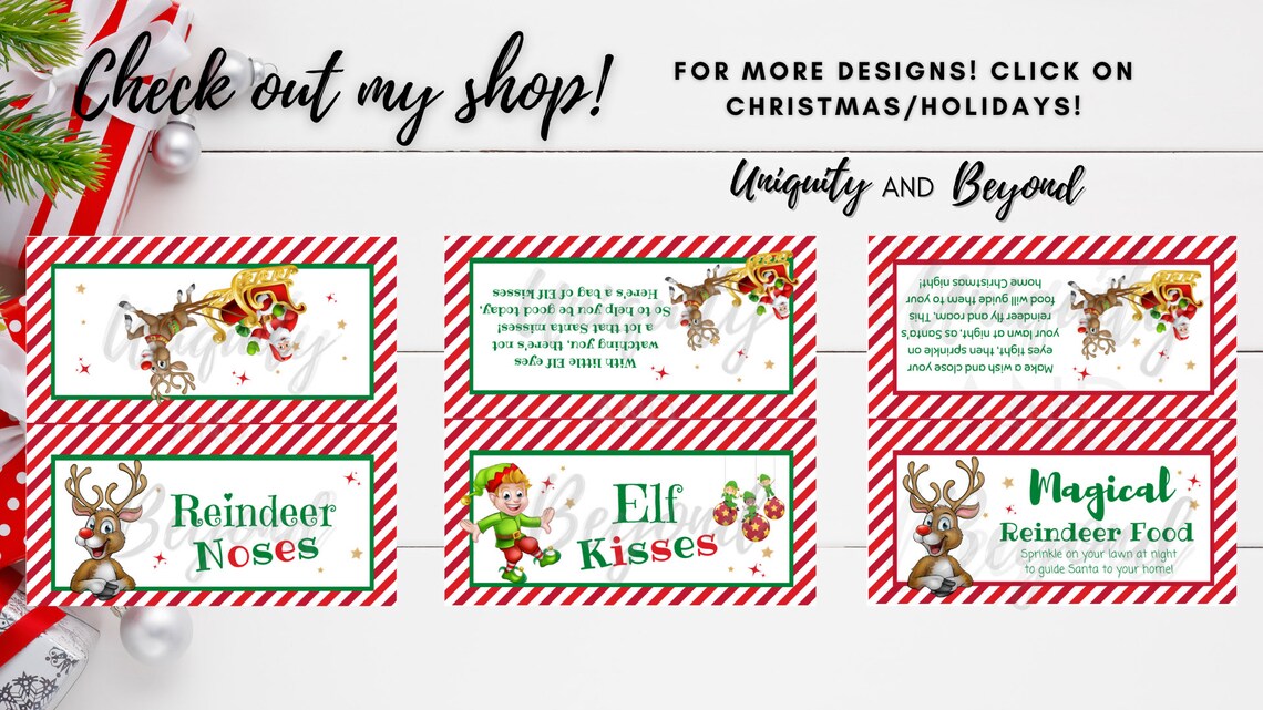 Printable Christmas Treat Bag Topper Holiday Bag Topper - Etsy