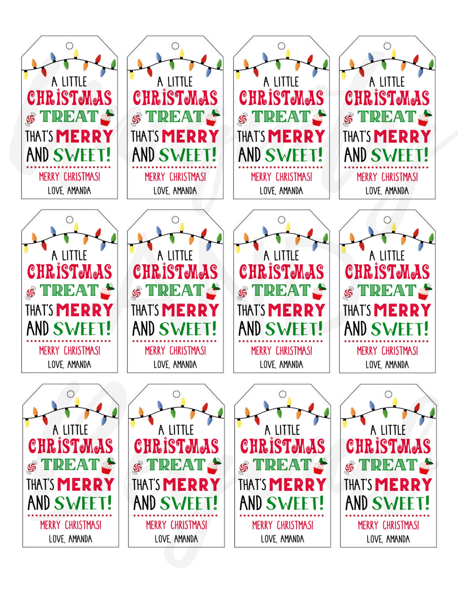Printable Christmas Tags Holiday Gift Tags Holiday Treat - Etsy