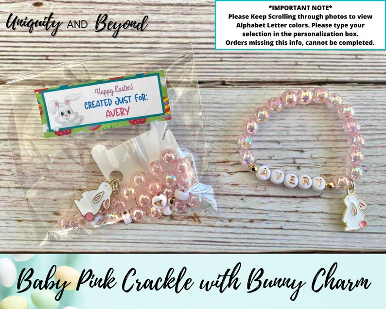 Easter Name Bracelet DIY Easter Bead Kit Easter Bracelet - Etsy
