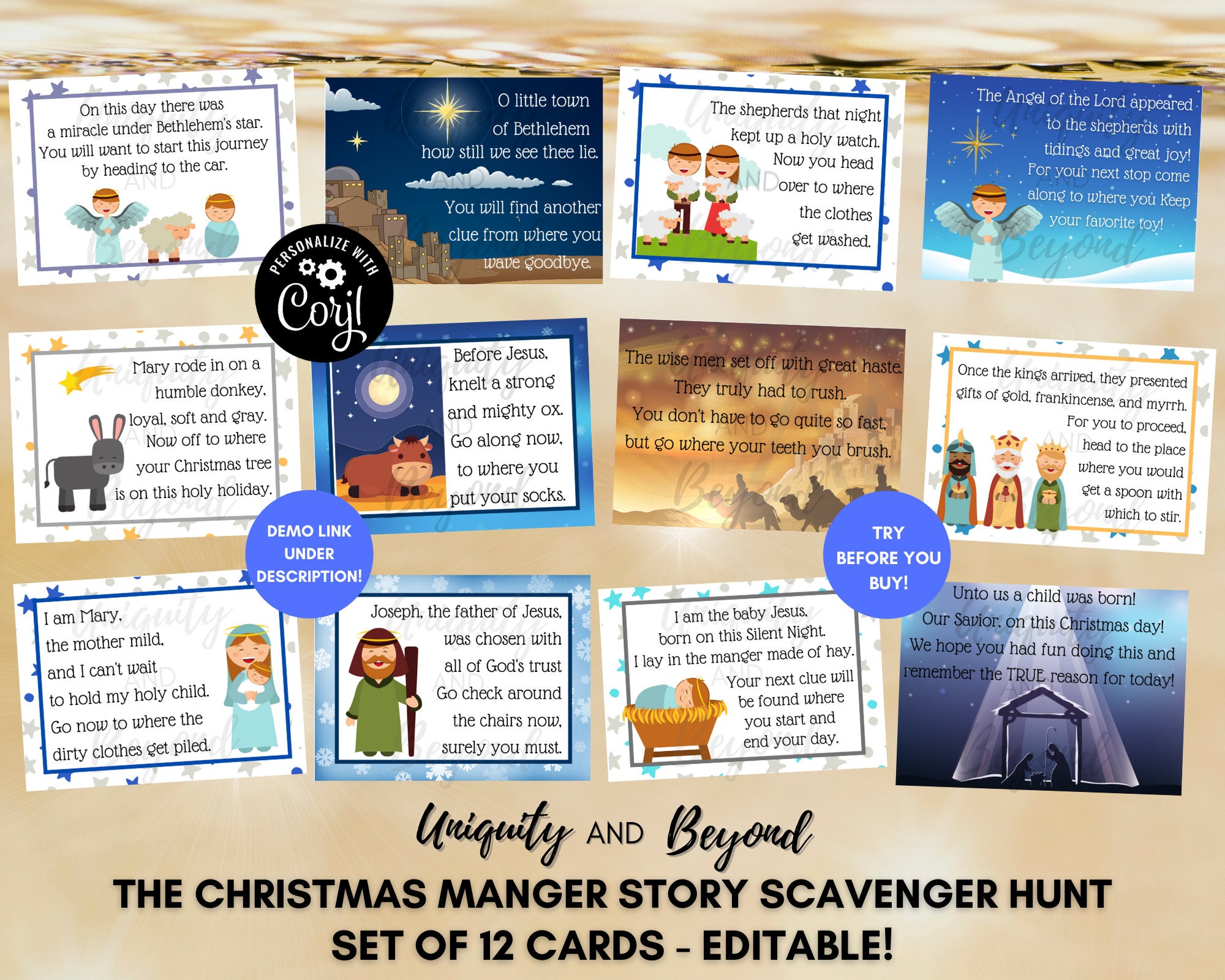 The Christmas Story the Christmas Manger the Bible Story | Etsy