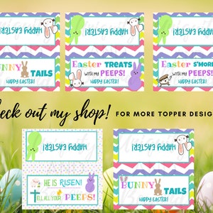 Printable Easter Treat Bag Topper, Easter Bag Toppers, Peeps Bag Topper ...