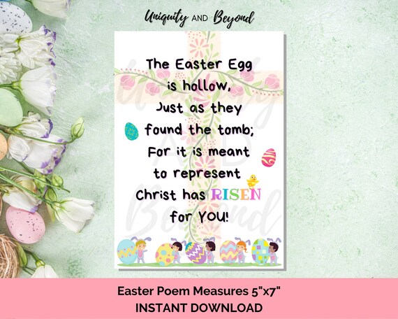 Printable Easter Poem Easter Poem Easter Poem for Kids - Etsy
