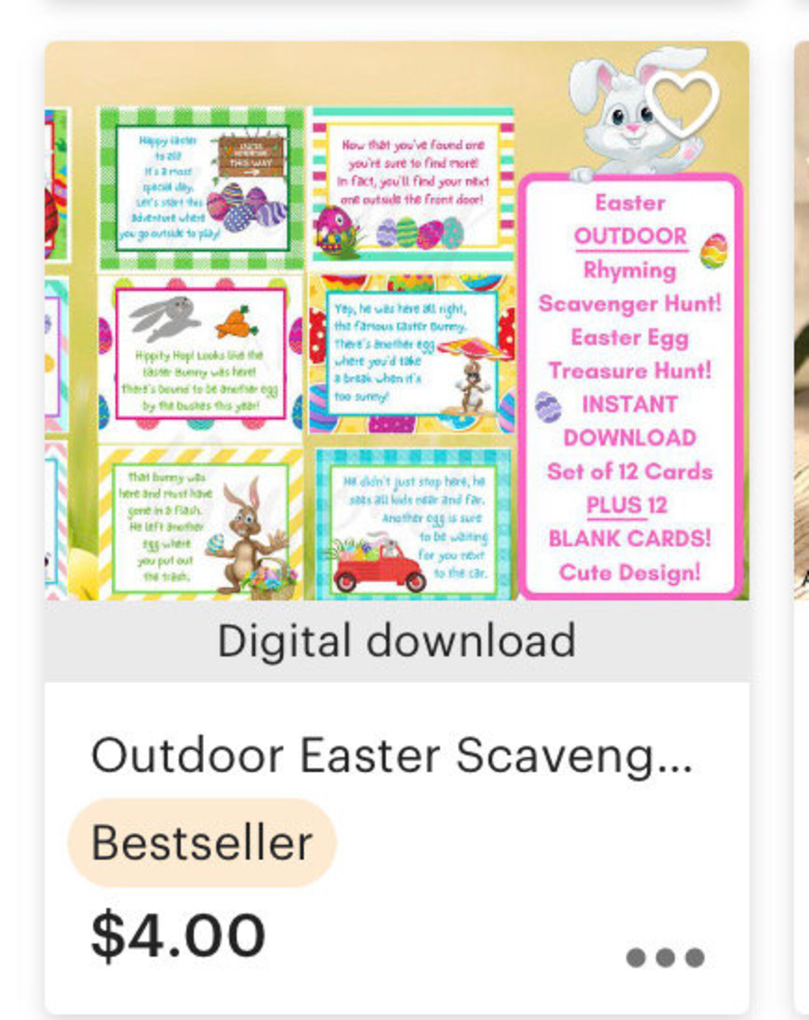EDITABLE OUTDOOR Easter Scavenger Hunt Easter Treasure Hunt - Etsy