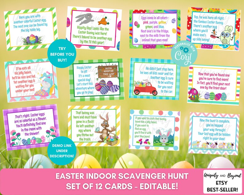 EDITABLE INDOOR Easter Scavenger Hunt Easter Treasure Hunt - Etsy