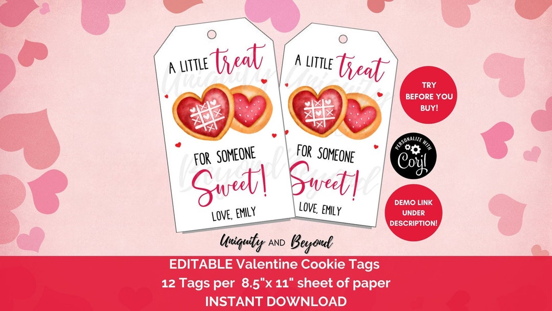 Valentine's Day Cookie Tags, Cookie Tags, Friends Valentine's Day ...