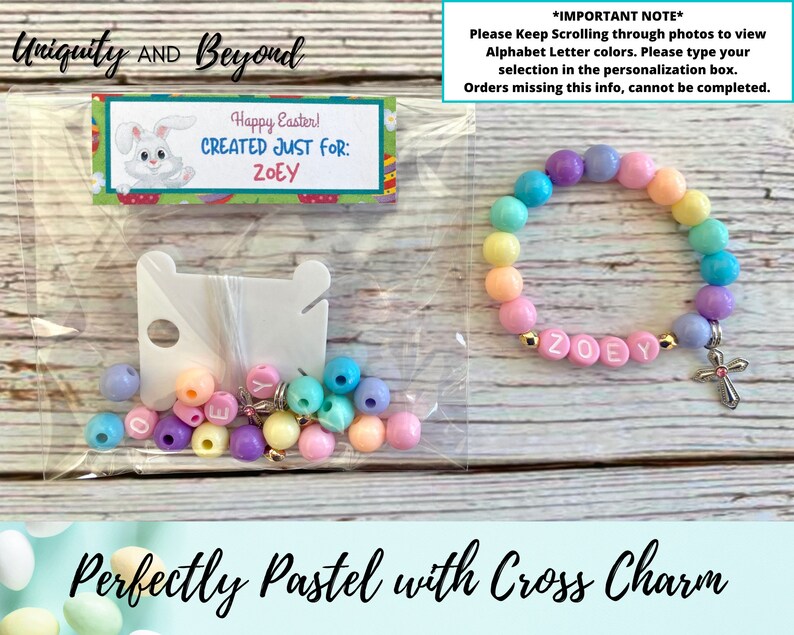 Easter Name Bracelet DIY Easter Bead Kit Easter Bracelet - Etsy