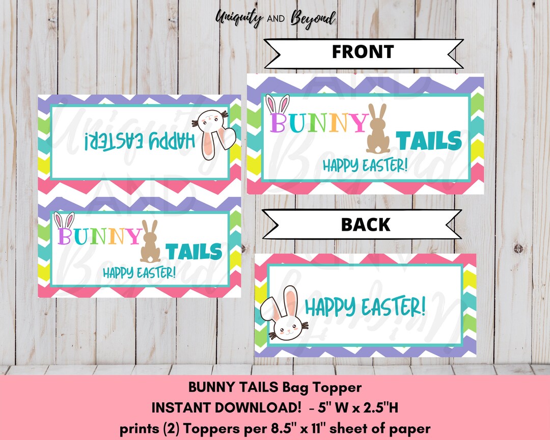 Printable Easter Treat Bag Topper, Easter Bag Toppers, Peeps Bag Topper ...