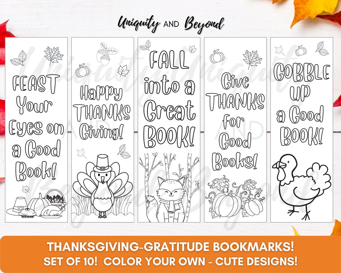 Thanksgiving Bookmarks Kids Gratitude Bookmarks Scavenger - Etsy